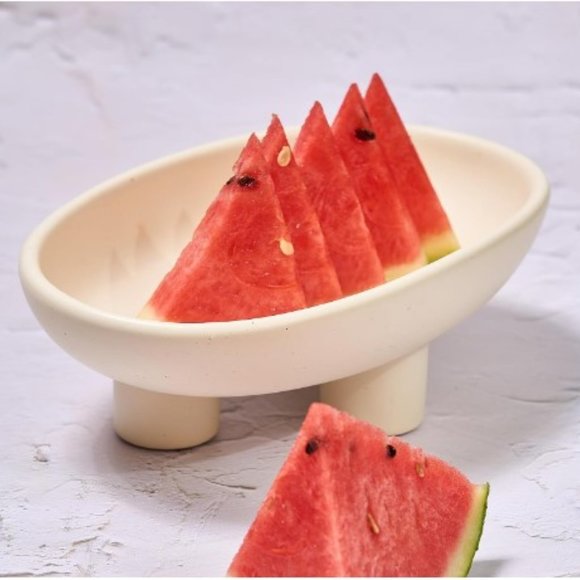 Relexome | Dining | Threelegged Large Oval Ceramic Fruit Bowl ...